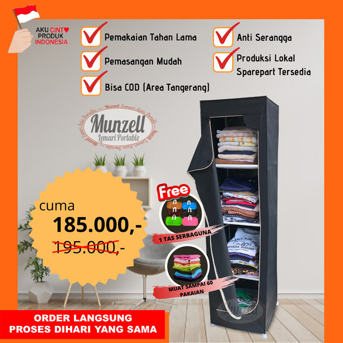 Jual Lemari Kain Type Lpf 04 (Lemari Baju/Rak 4 Susun) | Shopee Indonesia