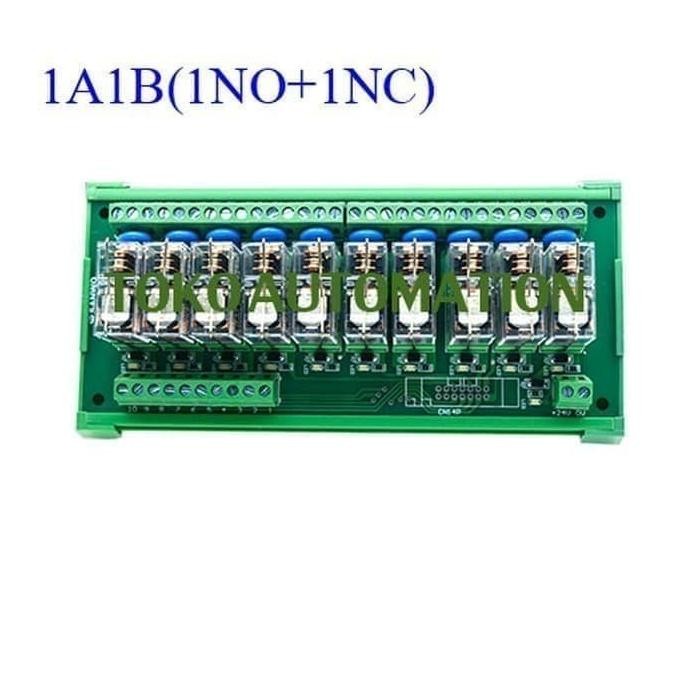 Jual 10 channel PLC control panel relay module 16A 24V DC PNP PA52 | Shopee Indonesia