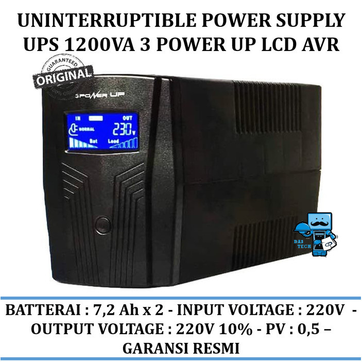 Jual Uninterruptible Power Supply Ups 1200va 3 Power Up Lcd Avr ...