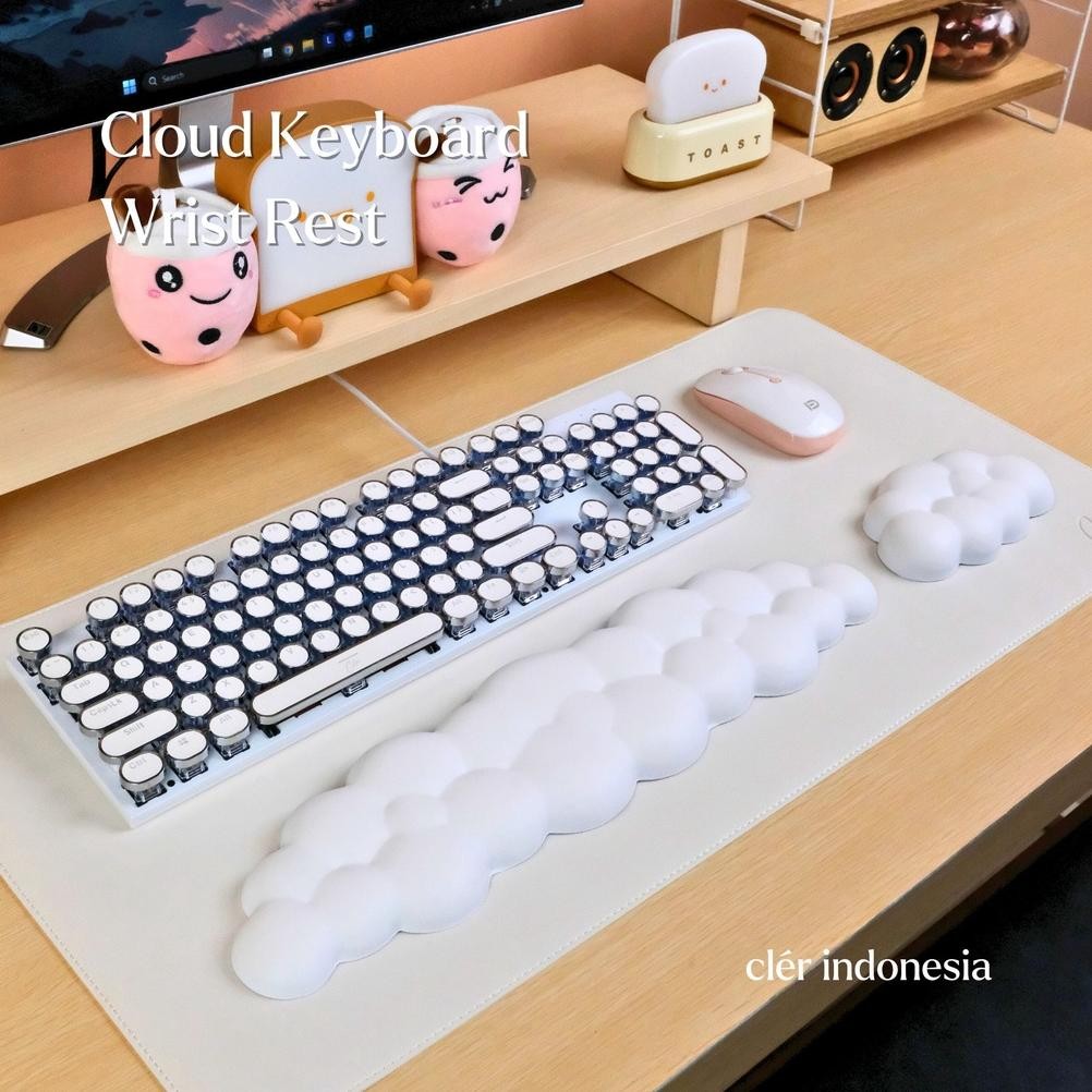 Jual Wrist Pad Mouse dan Keyboard Set Meja Kerja Bentuk Awan / Cloud ...