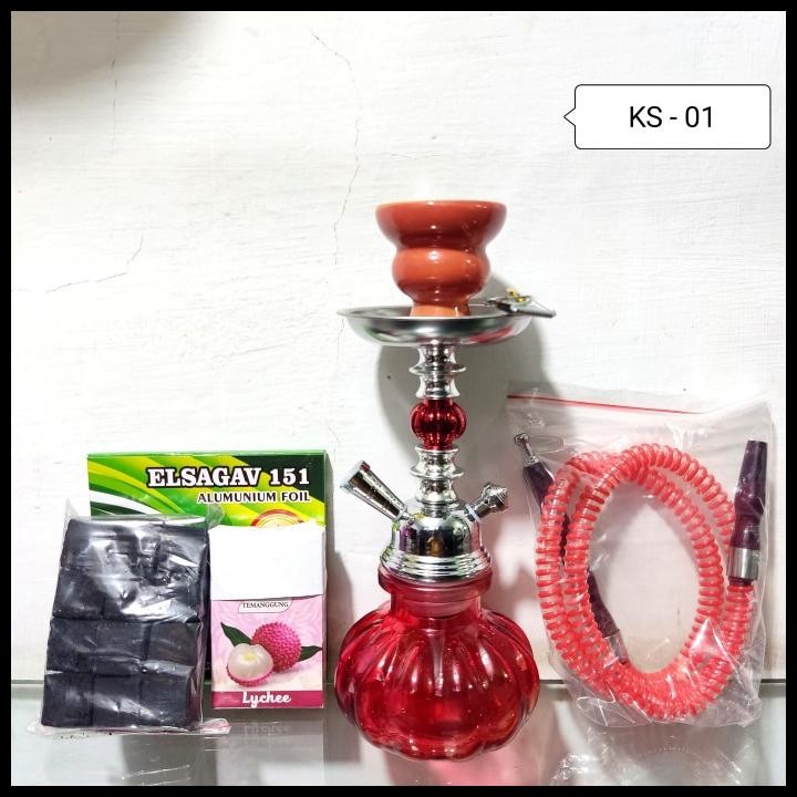 Jual Shisha Mini 1 Selang Paket Lengkap Siap Pakai / Hookah 1 Selang ...