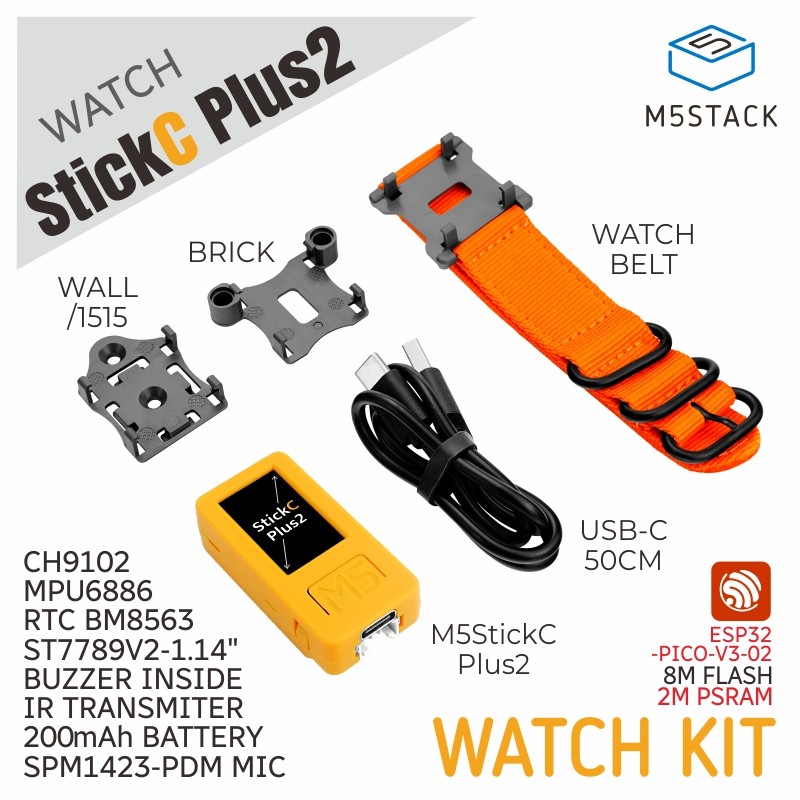 Jual ALKHZABAN M5Stack Official M5StickC PLUS2 with Watch Accessories ESP32-PICO-V3-02 Mini IoT ...