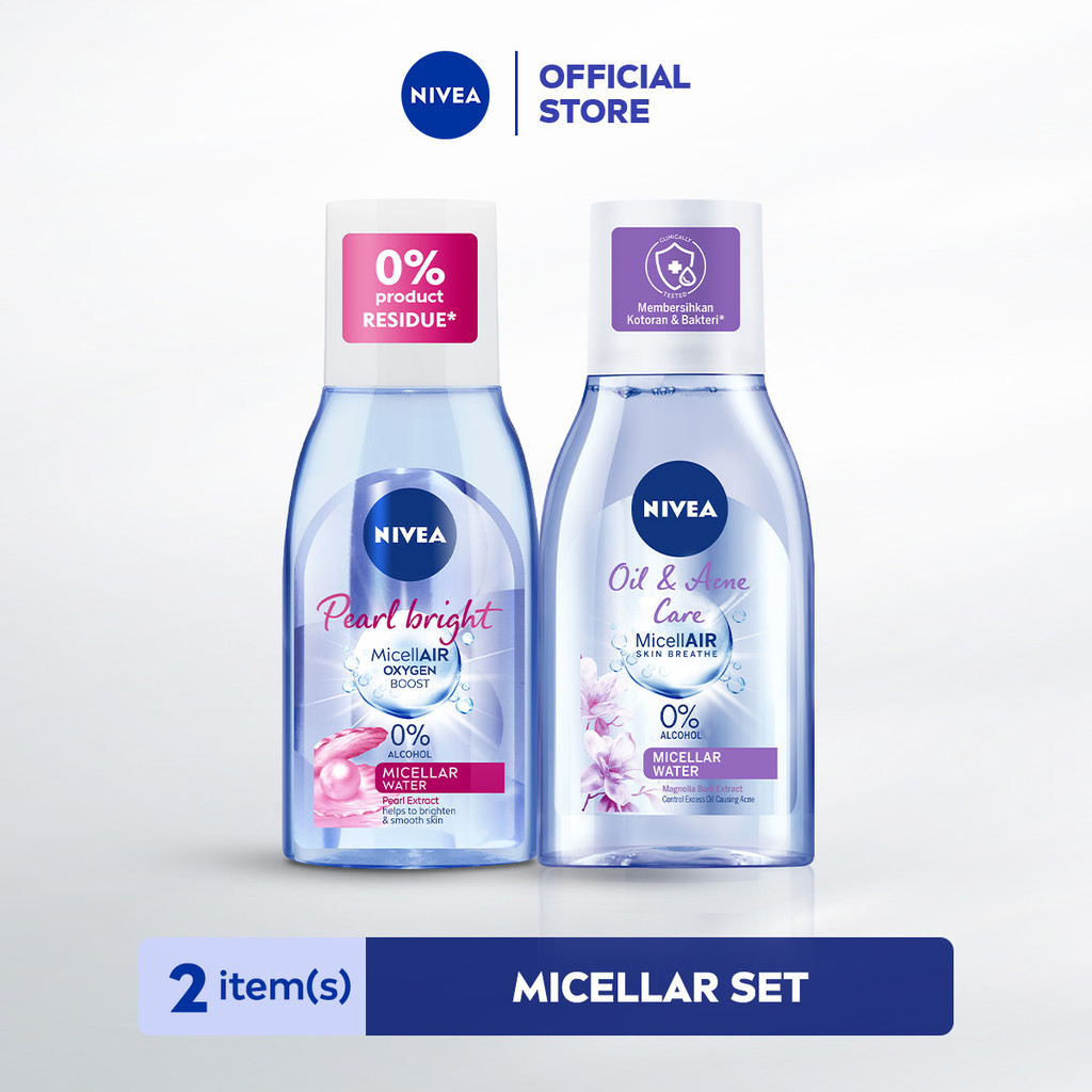Jual NIVEA Micellar Water MicellAir 125ml - Pearl Bright + Oil & Acne ...