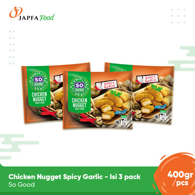Jual So Good Chicken Nugget Spicy Garlic 400gr - Isi 3 pack | Shopee Indonesia