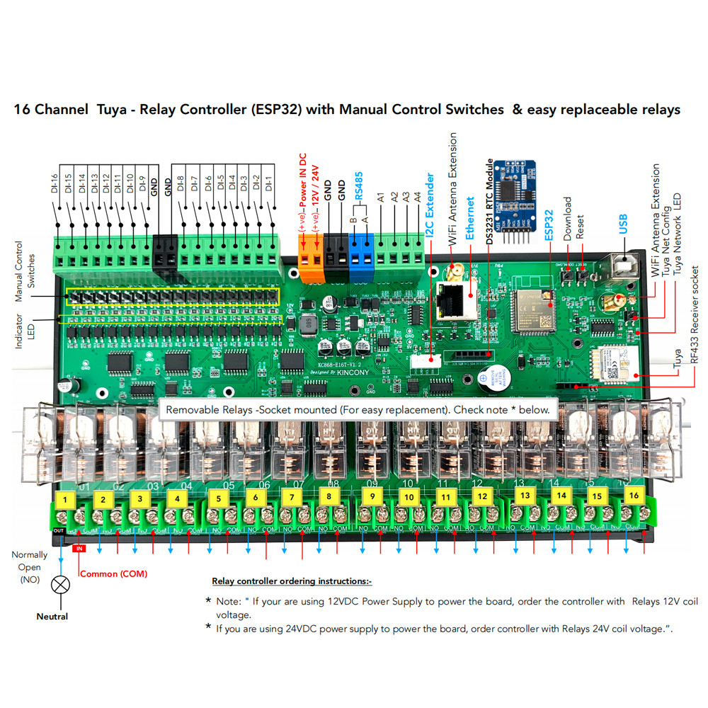 Jual PUJASERRAZ KC868-E16T 16A Tuya ESP32 Din Rail Relay Module Board ... Jual PUJASERRAZ KC868-E16T 16A Tuya ESP32 Din Rail Relay Module Board ...