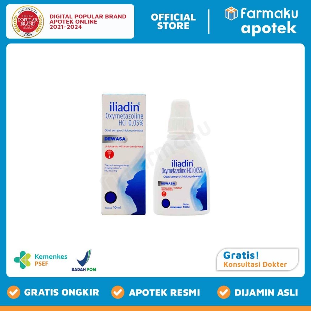 Jual Iliadin 0.05% Nasal Spray Dewasa 10 ml - PSG | Shopee Indonesia