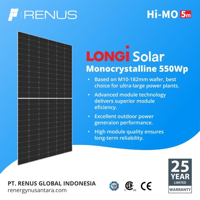 Jual LONGi 550 Wp Mono PERC Halfcut Solar Module / Panel Surya | Shopee ...