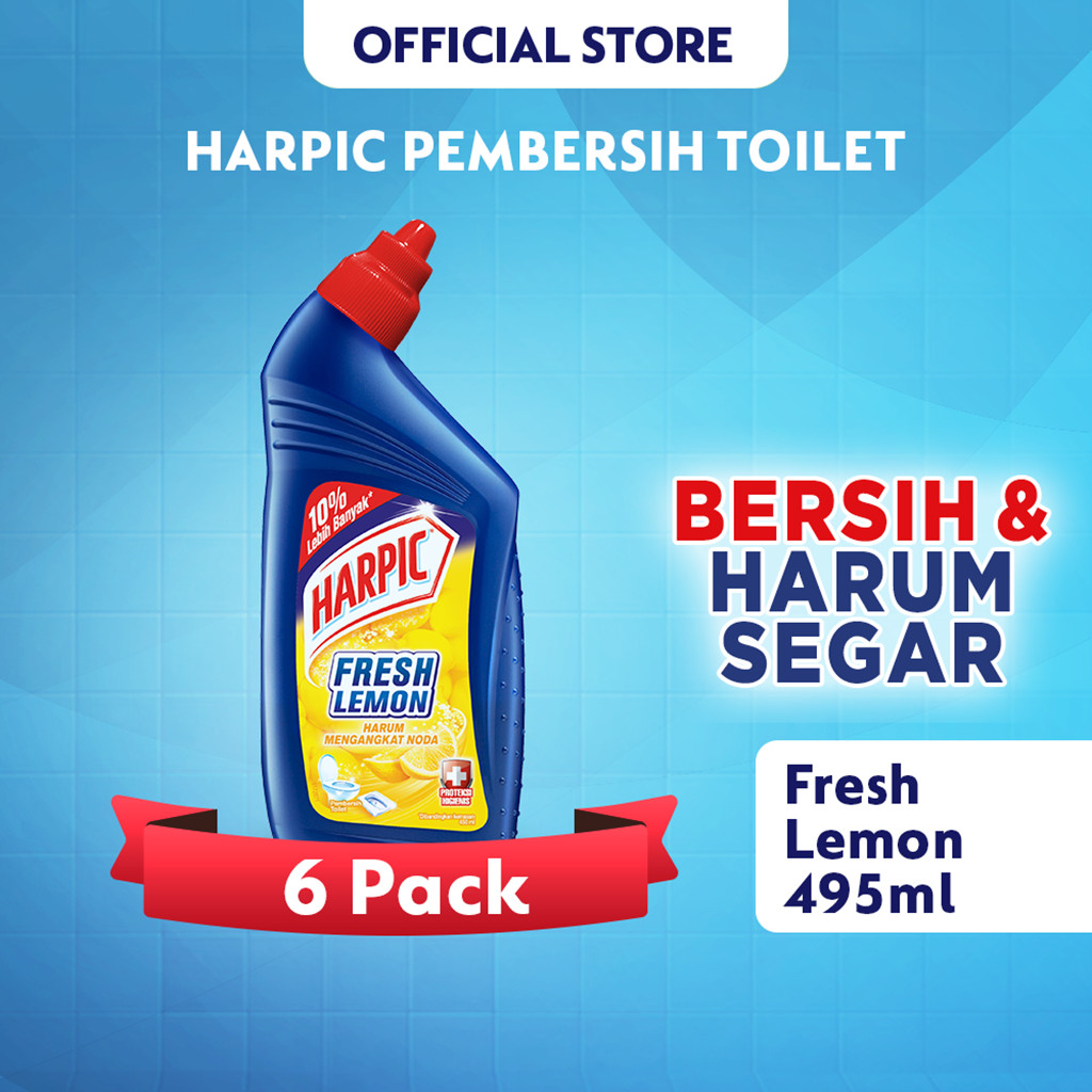 Jual Harpic Fresh Lemon 495 ml (6pcs) - Pembersih Toilet | Shopee Indonesia