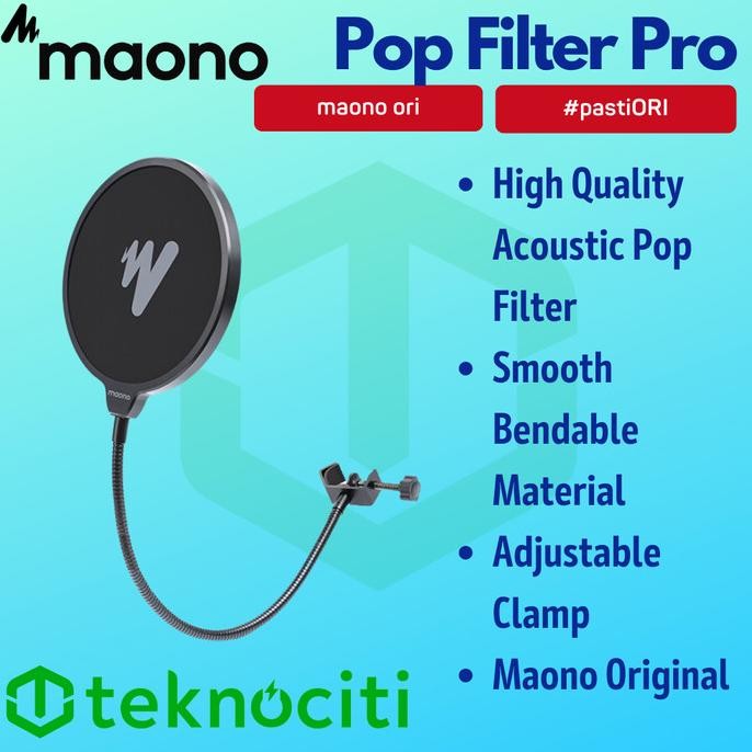 Jual Maono Dual Layer Microphone Pop Filter Gooseneck Mic Professional ...