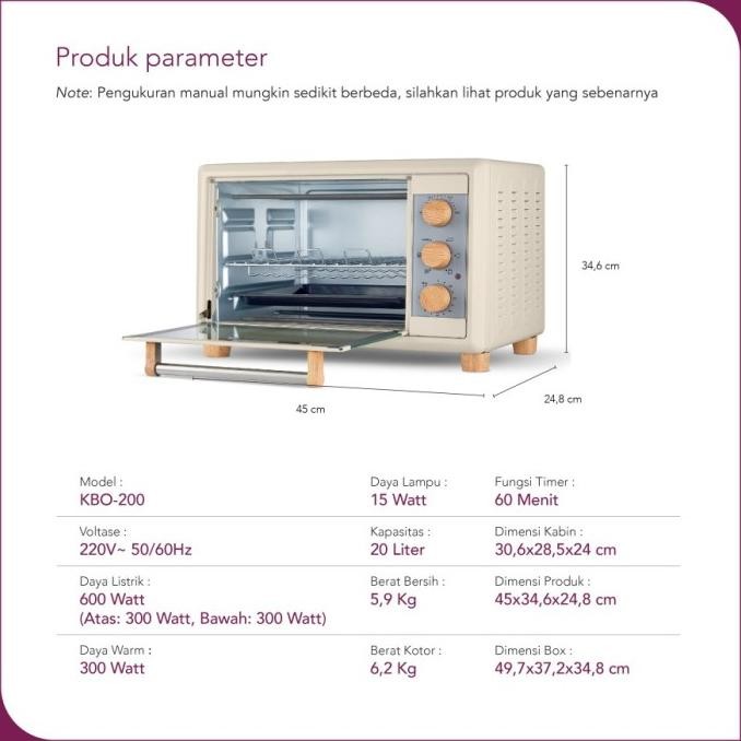 Jual Kirin Omni Oven Listrik 20 Liter KBO-200 Low Watt KBO200 KBO 200 [terbaik] | Shopee Indonesia