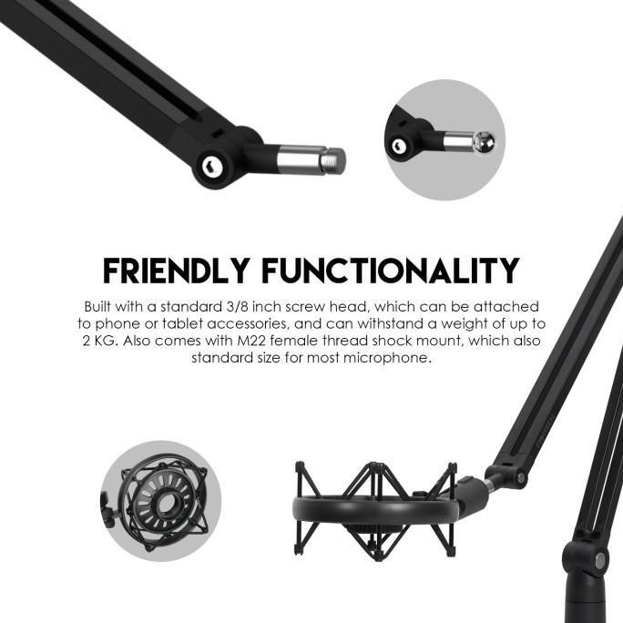 Jual Fantech Ac902S / Ac-902S Microphone Stand Boom Arm | Shopee Indonesia