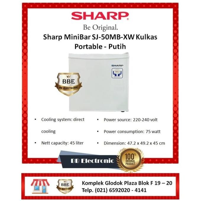 Jual Sharp MiniBar SJ-50MB-XW Kulkas Portable - Putih | Shopee Indonesia