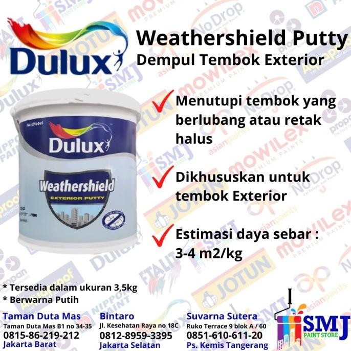 Jual Dempul / Plamur Plamir Tembok Exterior Dulux Weathershield Putty 3 ...