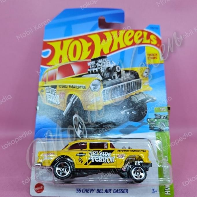 Jual Hot Wheels HW Gassers 55 Chevy Bel Air Gasser Yellow tri five ...