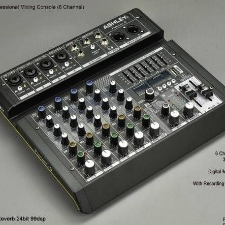 Jual Mixer Ashley Premium 6 Original 6 Channel Bluetooth - Usb Original Dan Terpercaya | Shopee ...