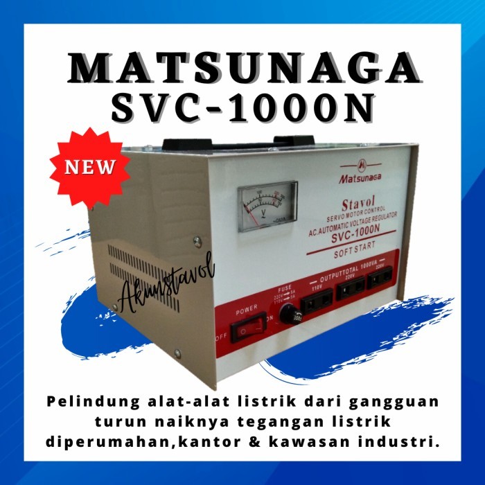 Jual STAVOLT NEW MATSUNAGA SVC-1000N - STABILIZER LISTRIK MATSUNAGA 1000 W ORIGINAL QUALITY ...