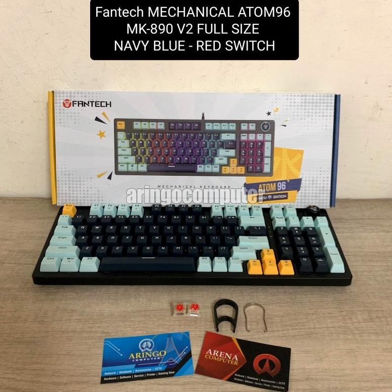 Jual lumi keyboard fantech mk-890 v2 mechanical atom96 full size navy blue - red switch | Shopee ...
