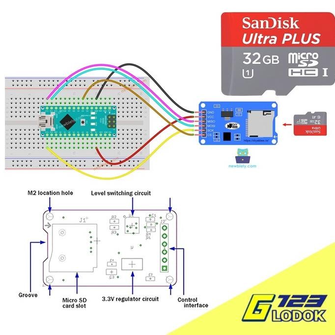 Jual Micro SD Card Mini TF Reader Writer SPI Adapter Module For Arduino ARM Atmel Raspberry ...