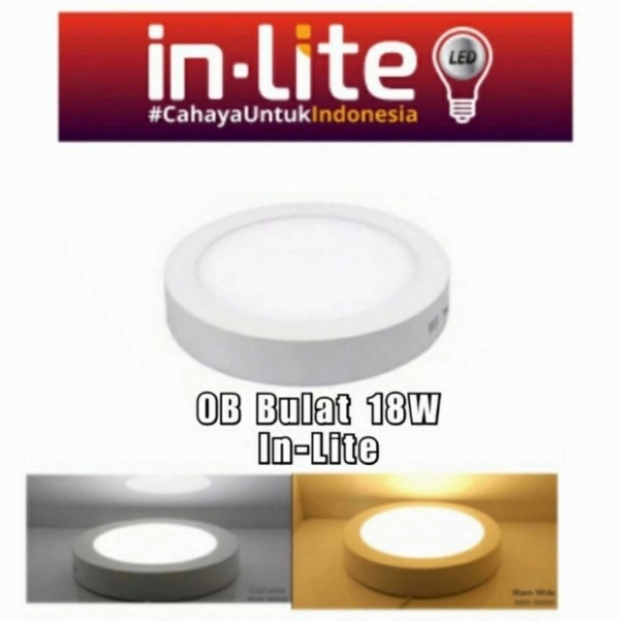 Jual JUAL Lampu Downlight LED Panel 18W Inlite OB Bulat Outbow | Shopee Indonesia