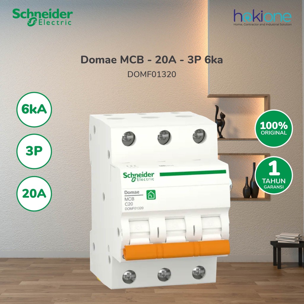 Jual Schneider Electric MCB Domae 3P 20A 6kA Kurva C - DOMF01320 ...