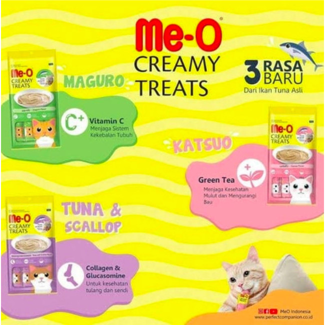 Jual Meo Creamy Treats All Variant Me-O Creamy Treats Camilan Kucing ...