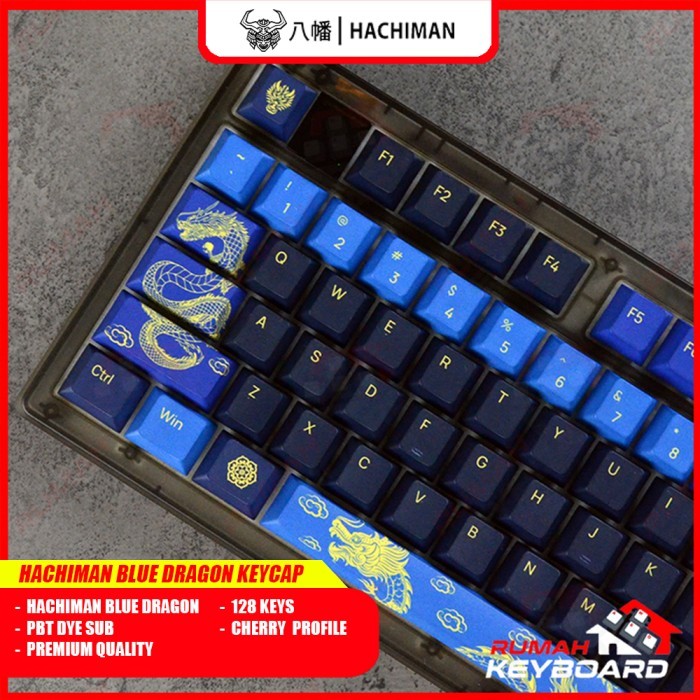 Jual terbaru !!! keycap - keycaps - cherry - hachiman blue dragon - pbt ...