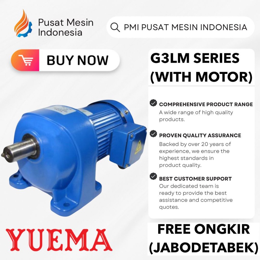 Jual GEAR BOX HELICAL YUEMA G3LM 0,75KW 1HP 750W as 32 RATIO 30, 40, 50 ...