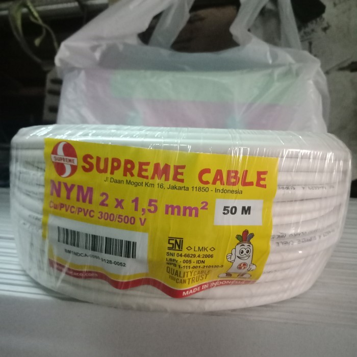 Jual KABEL NYM 2X1.5 2X1,5 mm 50M (METER) SUPREME | Shopee Indonesia