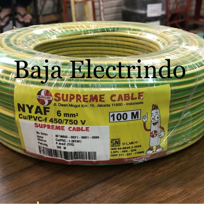 Jual kabel grounding serabut NYAF 6MM Supreme per100mtr | Shopee Indonesia