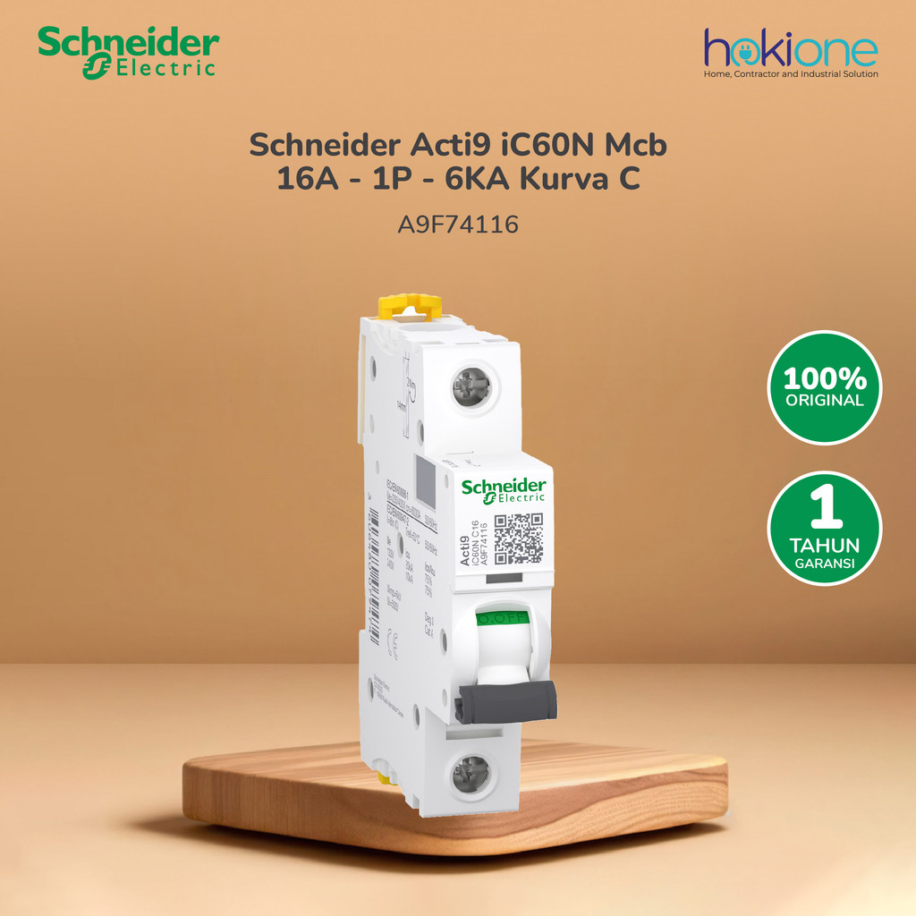 Jual Schneider Acti9 iC60N MCB 1P 16A 6kA Kurva C - A9F74116 | Shopee Indonesia