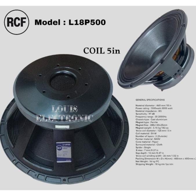 Jual Speaker Komponen Rcf L18P500 18P500 18 Inch Voice Coil 5 Inch New ...