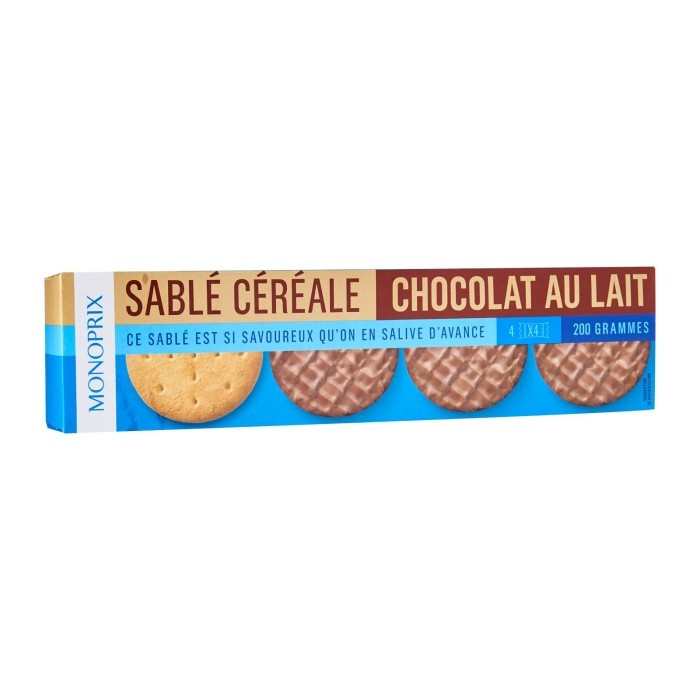 Jual Monoprix Milk Chocolate Whole Cereal Shortbread Biscuits 200G ...