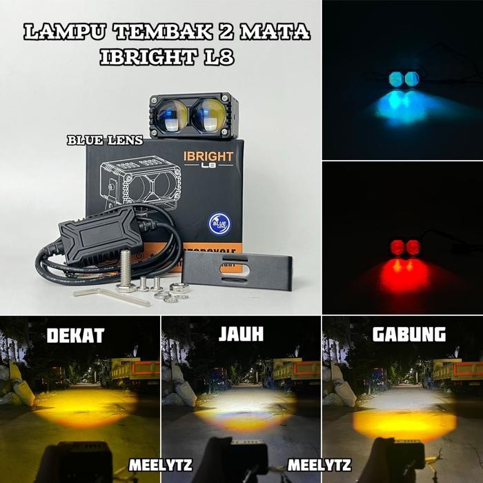 Jual IBRIGHT L8 - Lampu Tembak 2 Mata Blue Lens | Shopee Indonesia