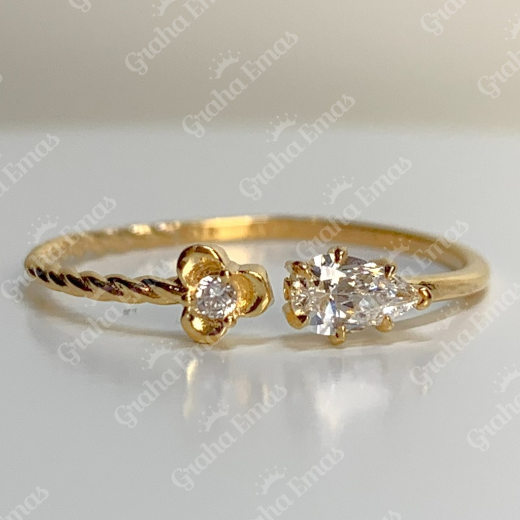 Jual Graha Emas Cincin Emas Kuning Bentuk Pear 8K - Yellow Model Pear ...