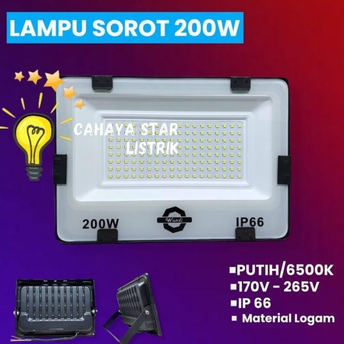 Jual BARU EMICO LAMPU SOROT LED 200 W / FLOODLIGHT OUTDOOR TEMBAK LAPANGAN TAMAN | Shopee Indonesia