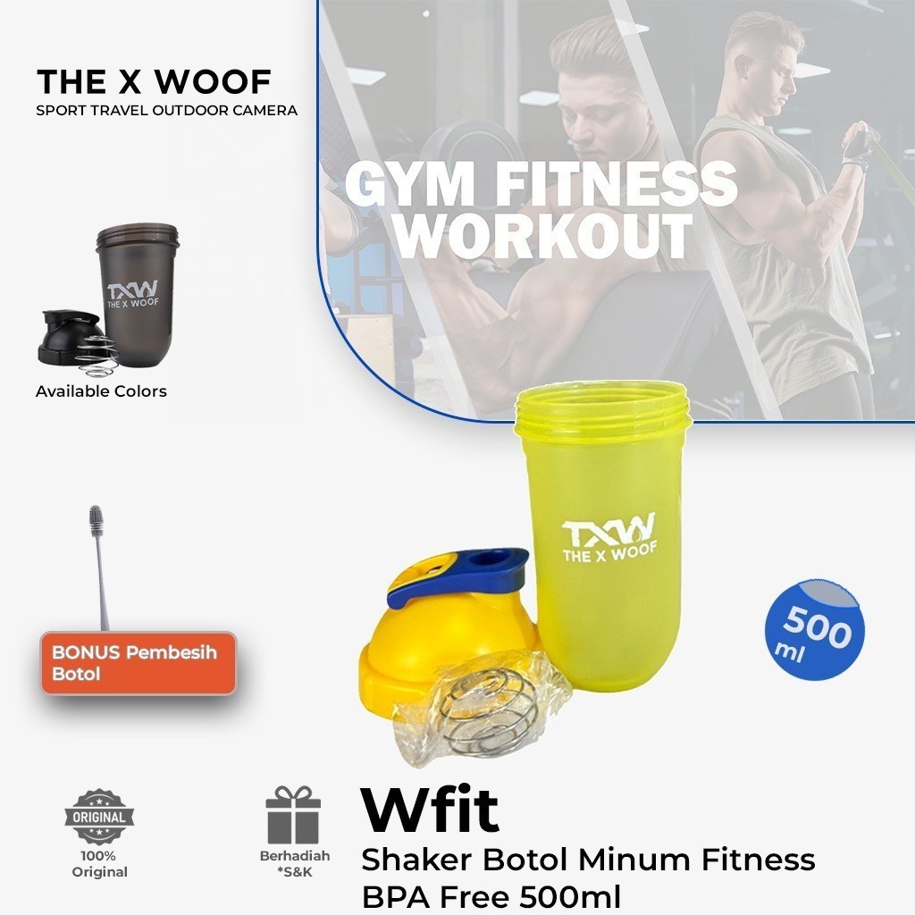 Jual The X Woof Wfit Botol Minum Shaker 500ml Protein Gym | Shopee ...