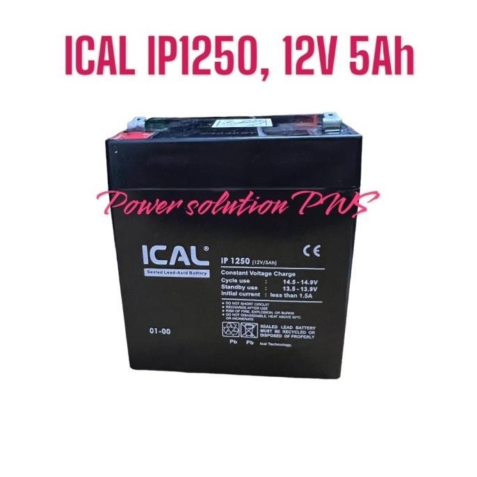 Jual Aki / Baterai Ups ica Ical IP1250 12V 5Ah / 12 Volt 5 ampere IP ...