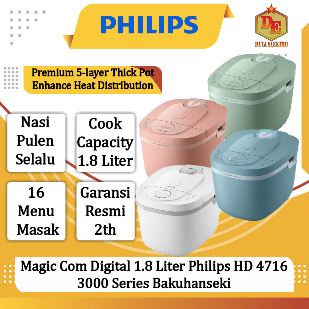 Jual Magic Com Digital 1.8 Liter Philips HD 4716 3000 Series ...