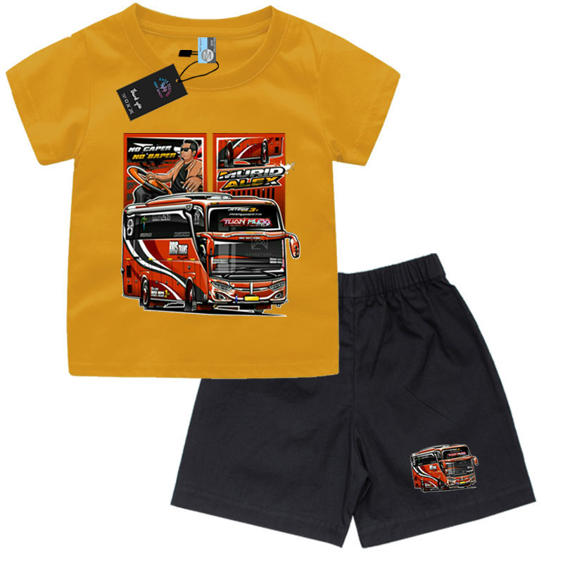 Jual KAOS SETELAN ANAK LAKI LAKI KATUN SABLON DIGITAL MOTIF BUS | Shopee Indonesia
