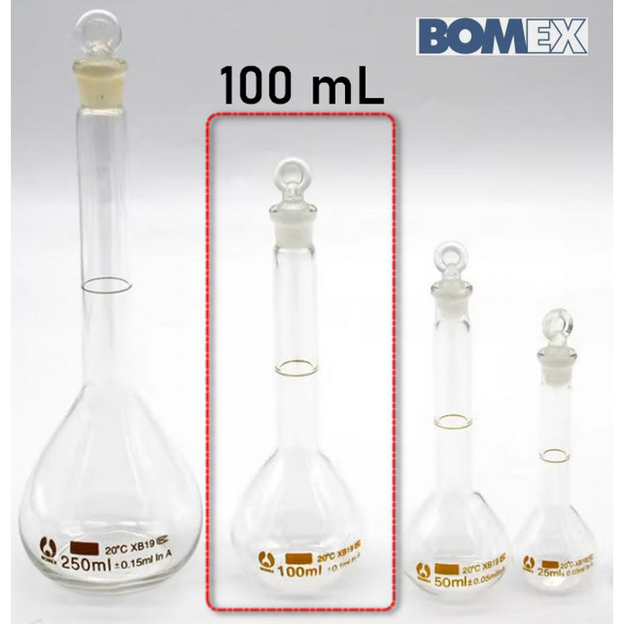 Jual Labu Ukur / Labu Takar / Volumetric Flask BOMEX / Labu Ukur Kaca ...