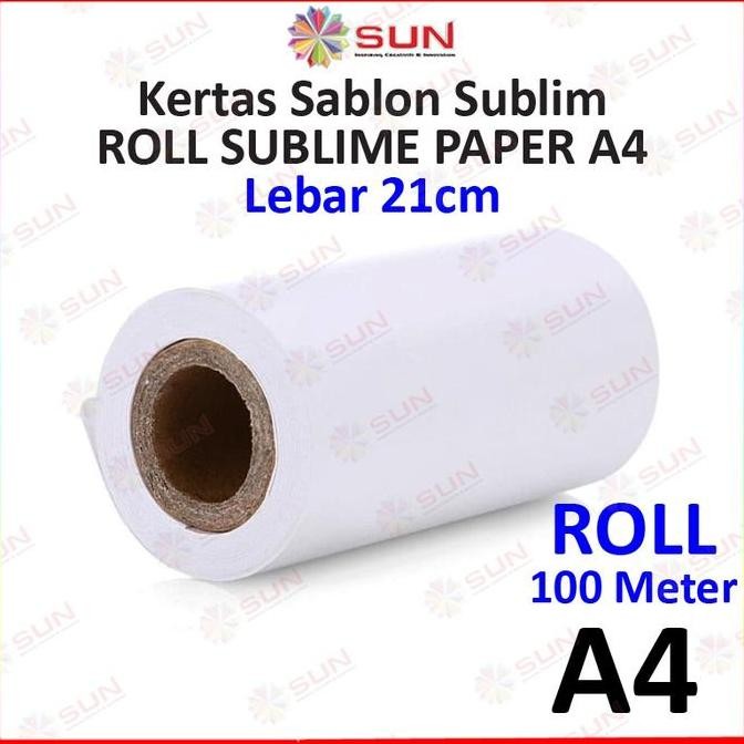 Jual Kertas Roll Sublime Paper A4 ( 21 Cm ) 110 Gsm - Sun Sublime Max ...