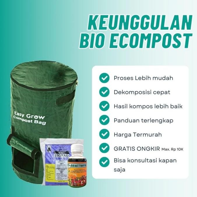 Jual Bio Ecompost Paket Komposter Lengkap Compost Bag 80 Liter Easy ...