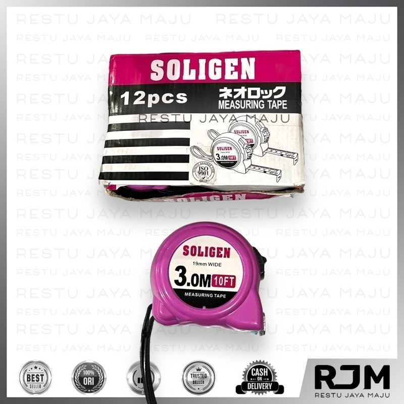 Jual [12 pcs] SOLIGEN Meteran Bangunan 3 5 7,5m Roll Alat Ukur Rol ...