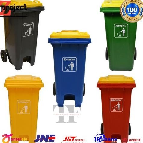 Jual krisbow tempat sampah 120 Ltr outdoor dengan roda / tong sampah | Shopee Indonesia