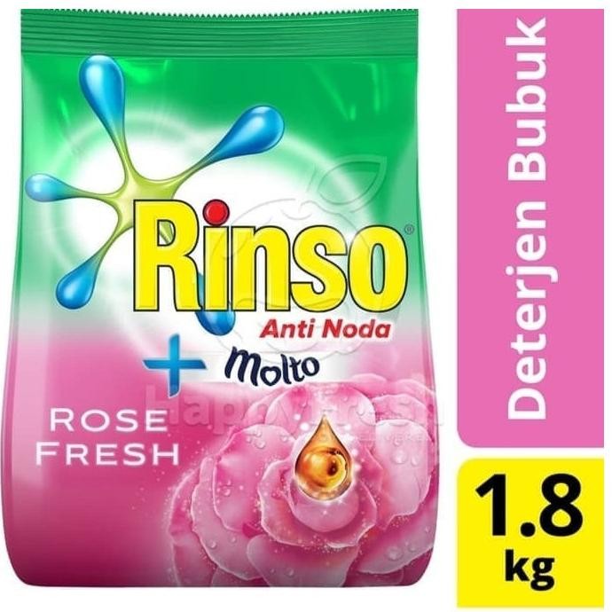Jual Rinso Anti Noda Rose Fresh Deterjen Bubuk 1.8 Kg | Shopee Indonesia