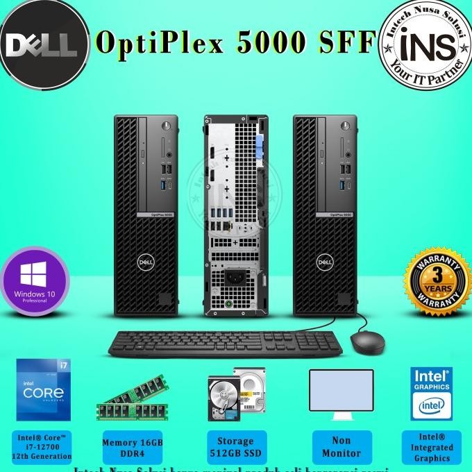 Jual CPU DELL OptiPlex 5000 SFF i7-12700 16GB 1TB SATA/512GB SSD/1TB ...