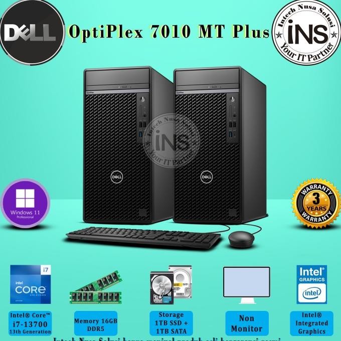 Jual CPU DELL OptiPlex 7010 MT PLUS i7-13700 16GB 1TB SSD + 1TB SATA ...