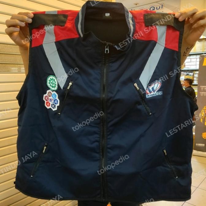Jual Safety Vest Waskita/ Rompi Safety Waskita Warna Biru Navy Free ...