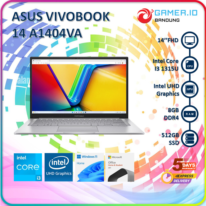 Jual ASUS VIVOBOOK 14 A1404VA I3 1315U 8GB 512GB 14" FHD IPS | Shopee ...