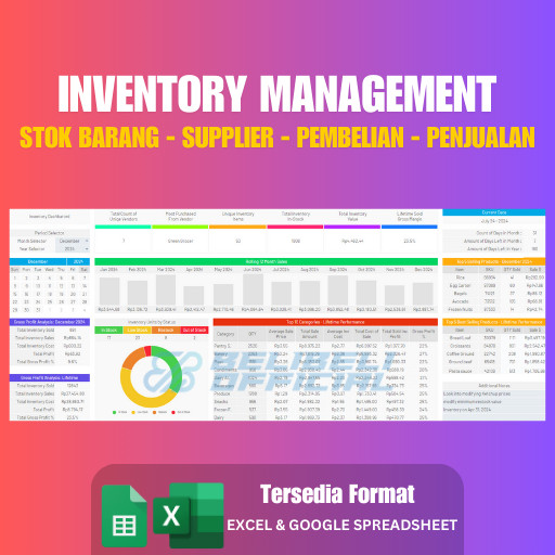 Jual Inventory Management Stock Excel Spreadsheet Manajemen Stok ...